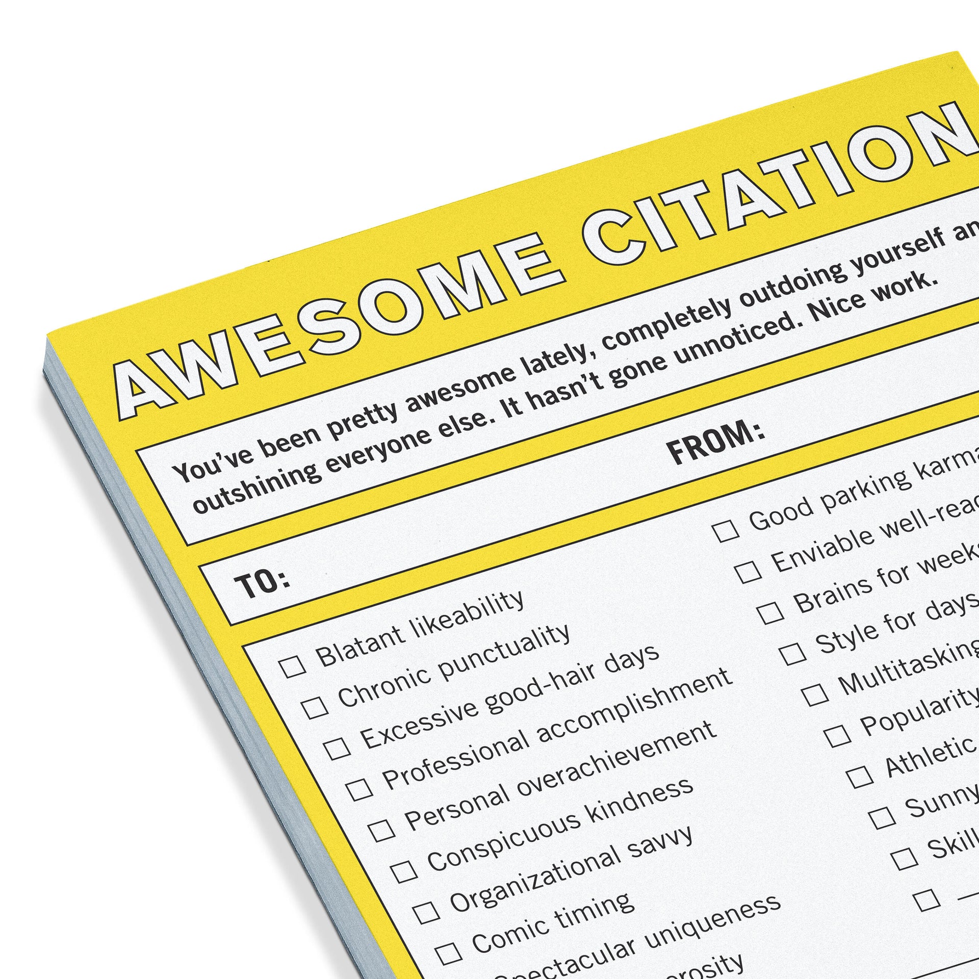 Knock Knock Awesome Citation Note Pad (Yellow)