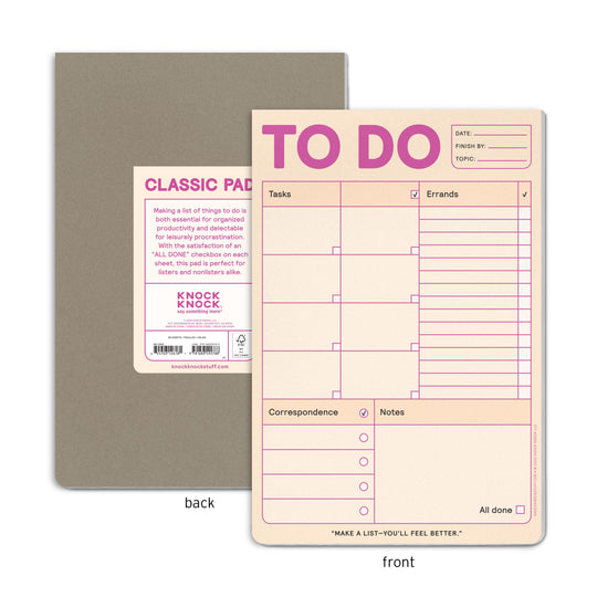 Knock Knock To Do Pad, To-Do List Notepad (Pastel Edition)