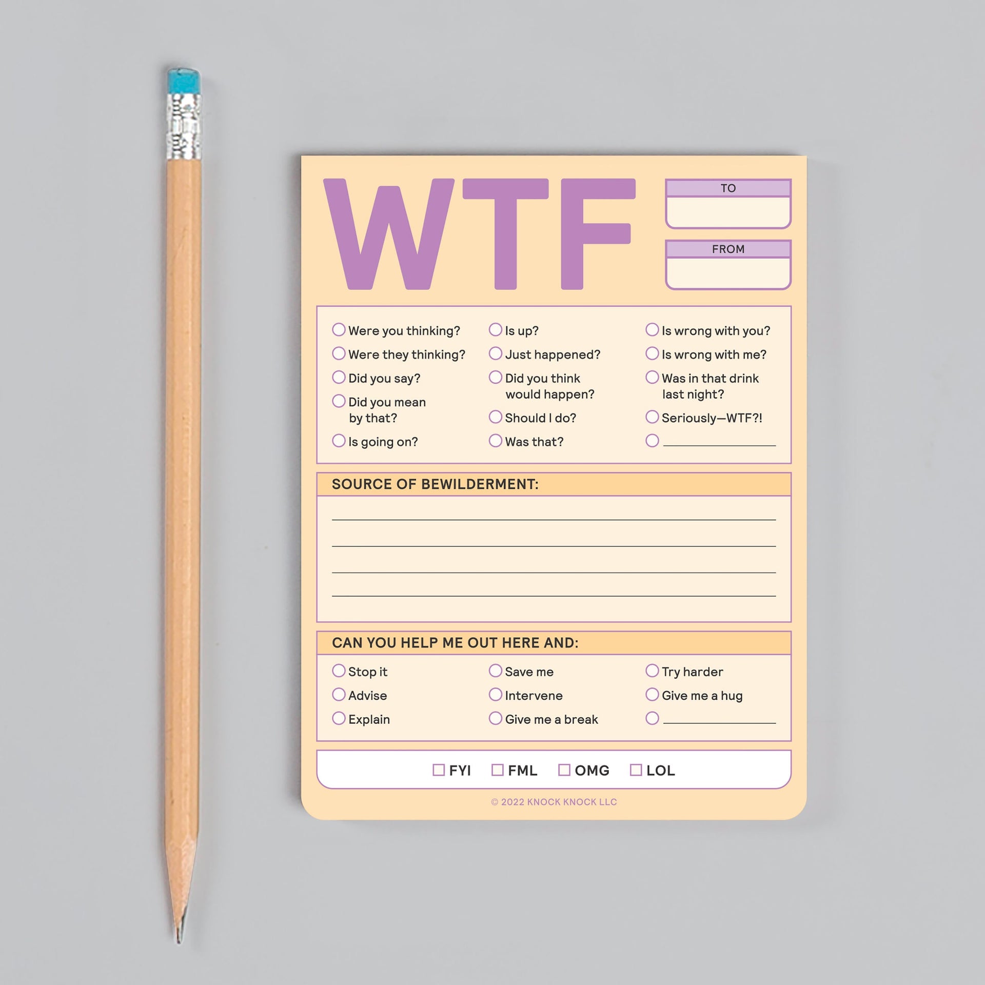 Knock Knock WTF Nifty Note Pad (Pastel Version)