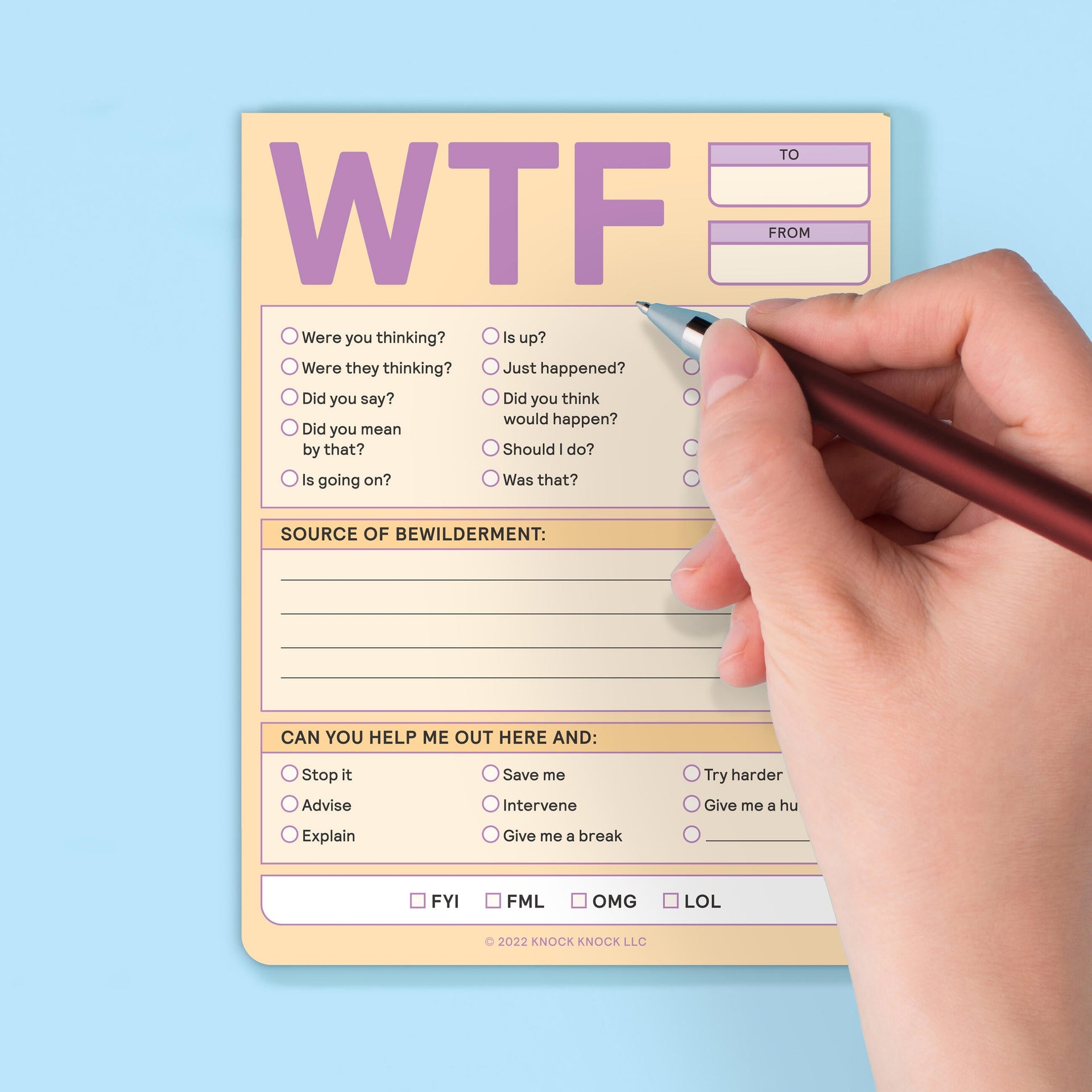 Knock Knock WTF Nifty Note Pad (Pastel Version)